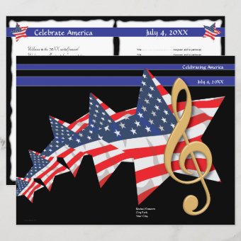 Patriotic Music Program Customizable | Zazzle