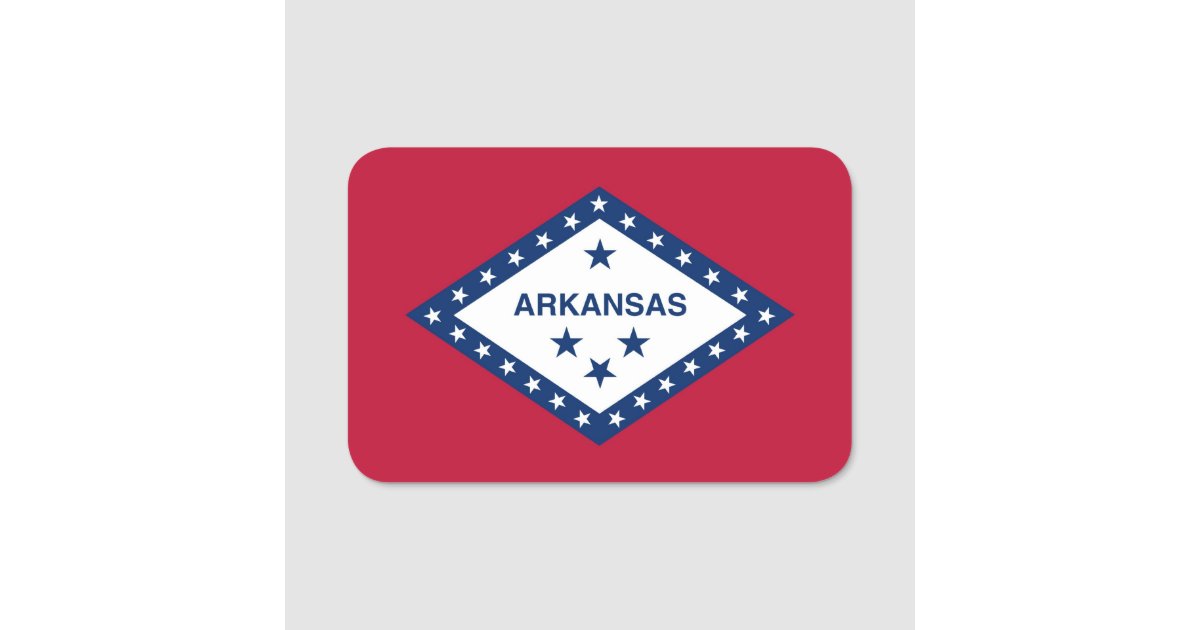 Patriotic name tag with flag of Arkansas, USA | Zazzle