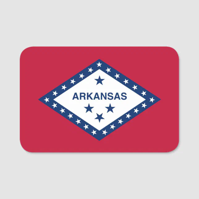 Patriotic name tag with flag of Arkansas, USA | Zazzle