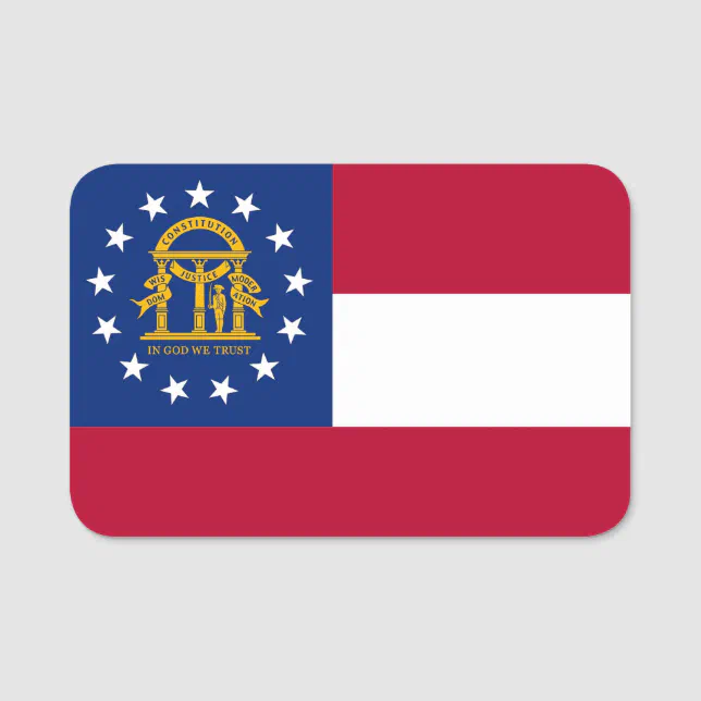 Patriotic name tag with flag of Georgia, USA | Zazzle