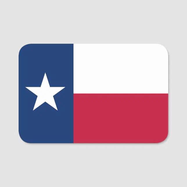 Patriotic name tag with flag of Texas | Zazzle