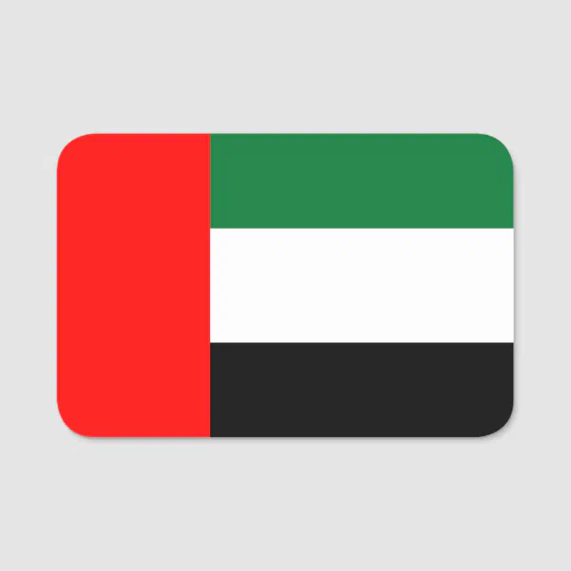Patriotic name tag with flag of UAE | Zazzle
