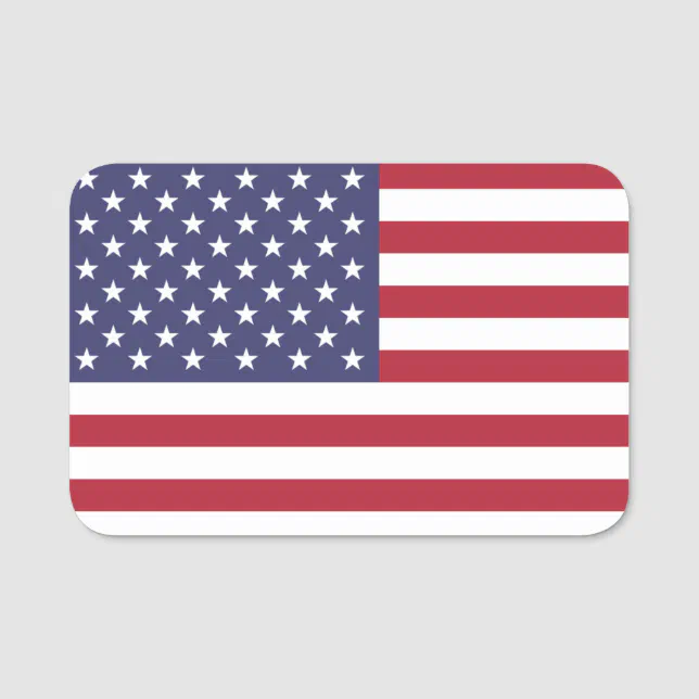 Patriotic name tag with flag of USA | Zazzle