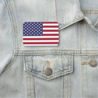 Patriotic name tag with flag of USA | Zazzle
