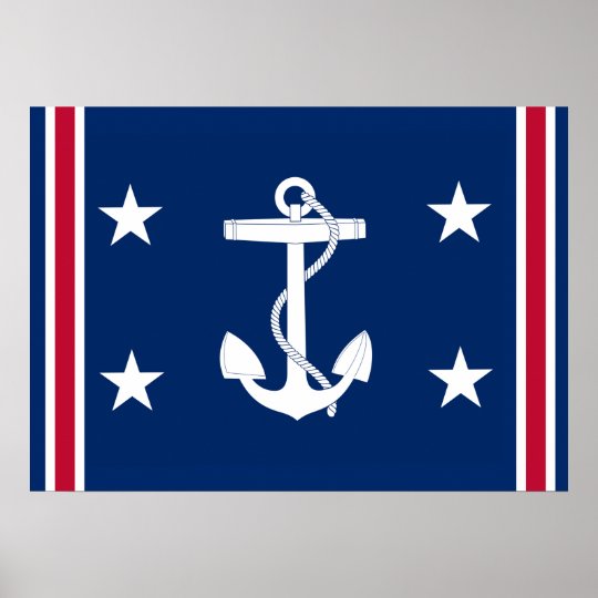 Patriotic Nautical Anchor Flag Poster | Zazzle.com