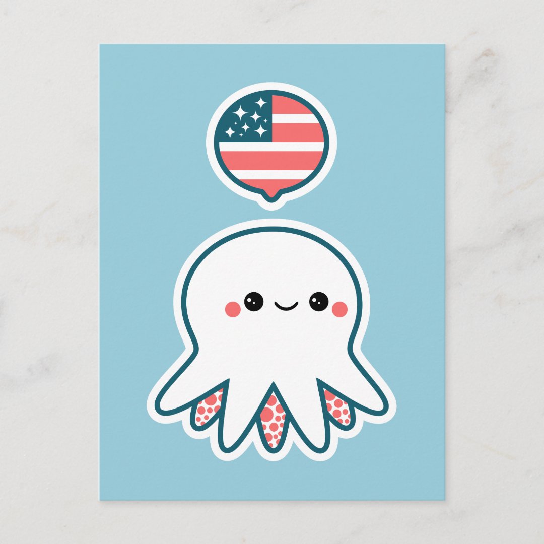 Patriotic Octopus Postcard | Zazzle