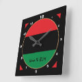 Patriotic Pan African Flag & Unia Symbol / design Square Wall Clock ...
