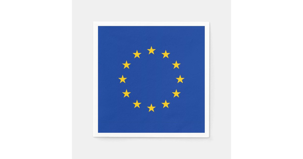 Patriotic paper napkins with European Union flag | Zazzle