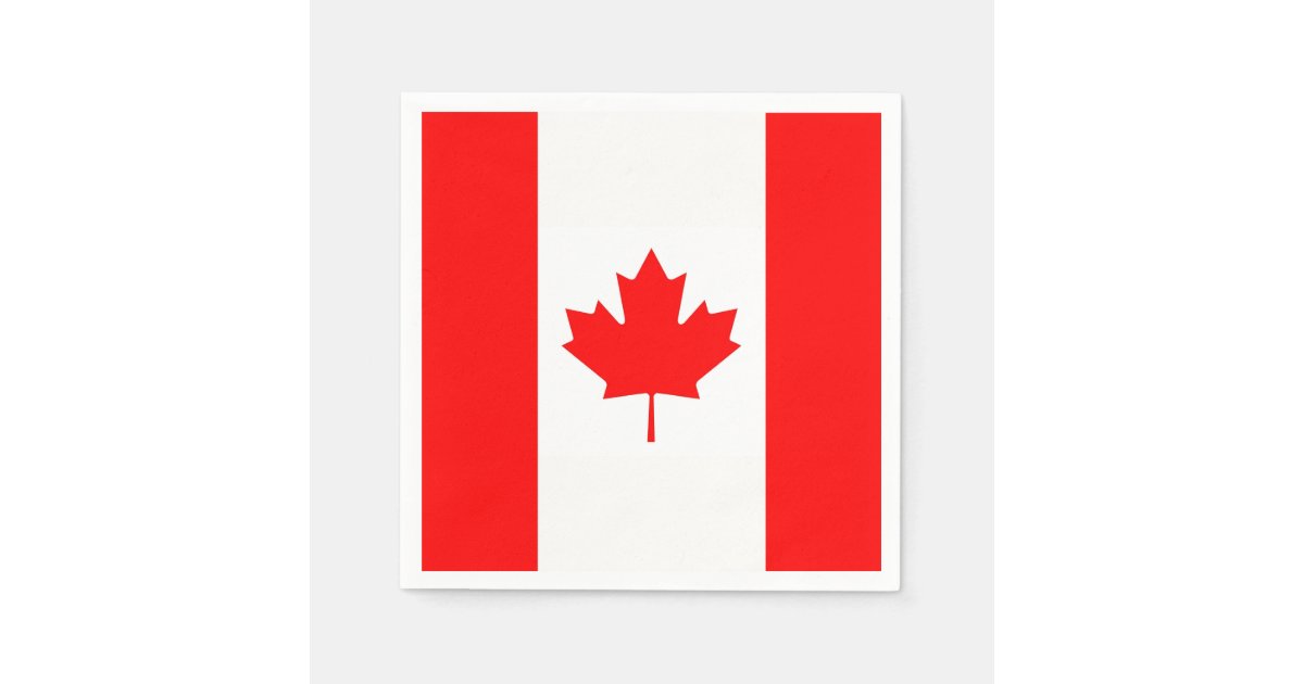 Patriotic paper napkins with flag of Canada | Zazzle