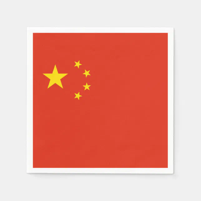 Patriotic paper napkins with flag of China | Zazzle