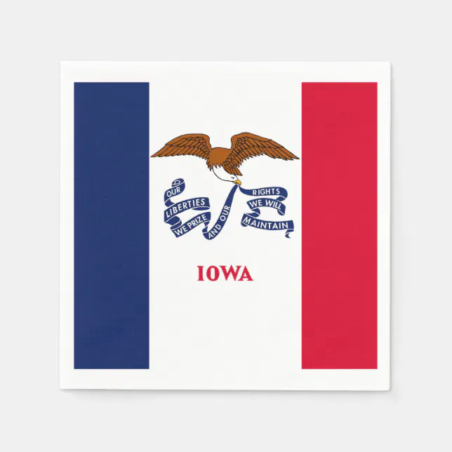 Patriotic paper napkins with flag of Iowa | Zazzle