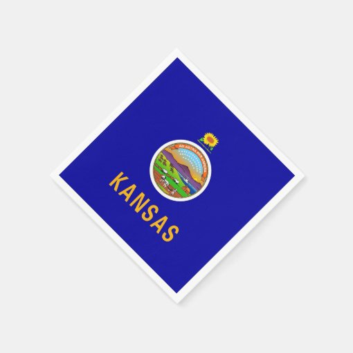 Patriotic paper napkins with flag of Kansas | Zazzle