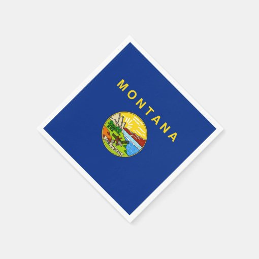 Patriotic paper napkins with flag of Montana | Zazzle