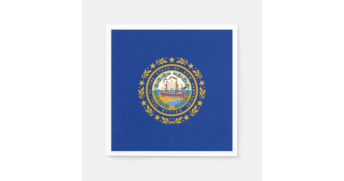 Patriotic paper napkins with flag of New Hampshire | Zazzle