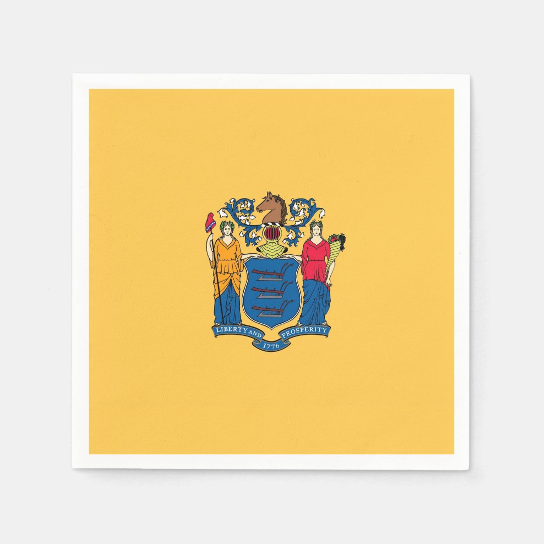 Patriotic paper napkins with flag of New Jersey | Zazzle