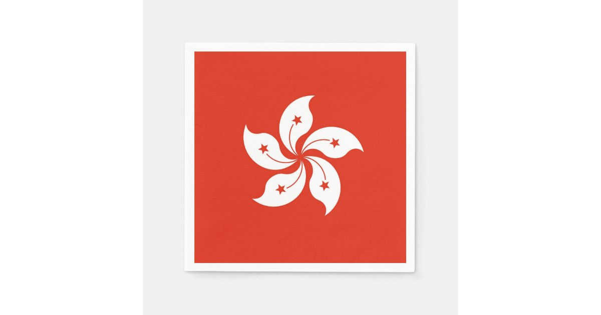 Patriotic paper napkins with Hong Kong flag | Zazzle