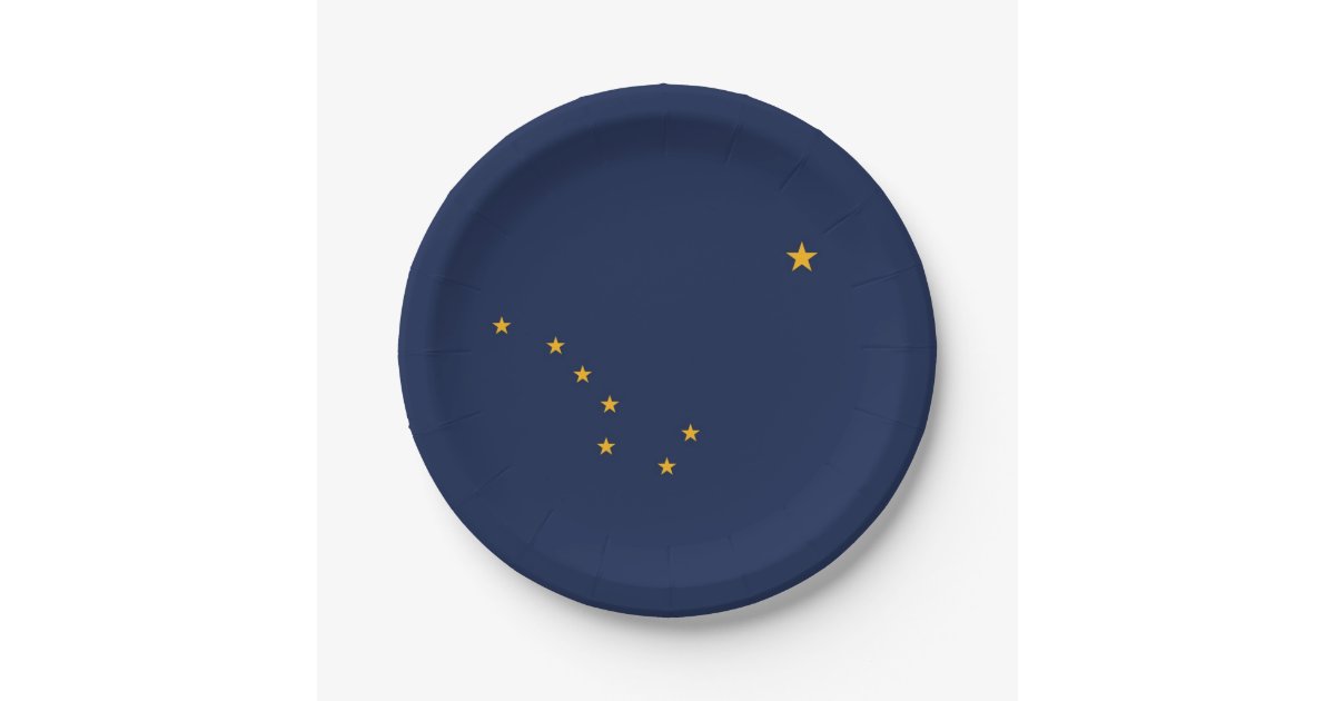 Patriotic paper plate with flag of Alaska. | Zazzle