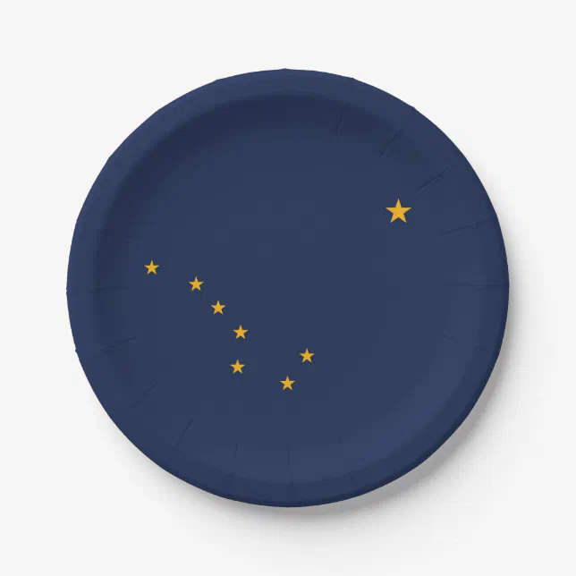 Patriotic paper plate with flag of Alaska. | Zazzle