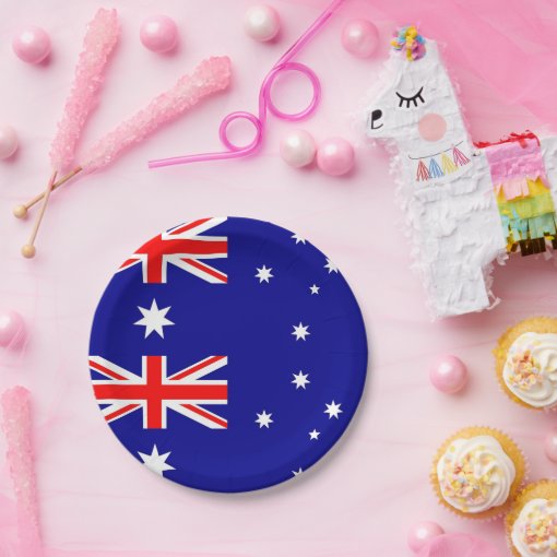 Patriotic paper plate with flag of Australia | Zazzle