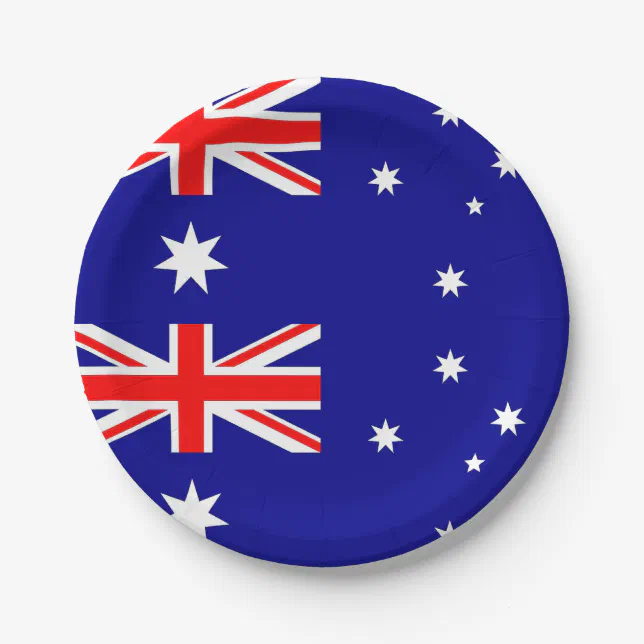Patriotic paper plate with flag of Australia | Zazzle
