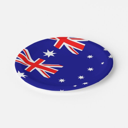 Patriotic paper plate with flag of Australia | Zazzle
