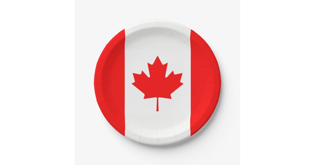 Patriotic paper plate with flag of Canada | Zazzle