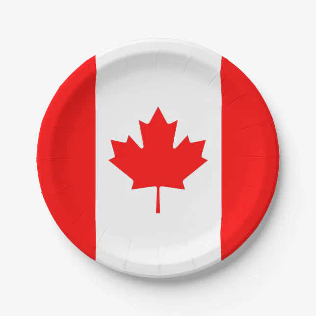 Patriotic paper plate with flag of Canada | Zazzle