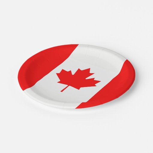 Patriotic paper plate with flag of Canada | Zazzle