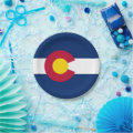 Patriotic paper plate with flag of Colorado | Zazzle
