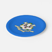 Patriotic paper plate with flag of Connecticut | Zazzle