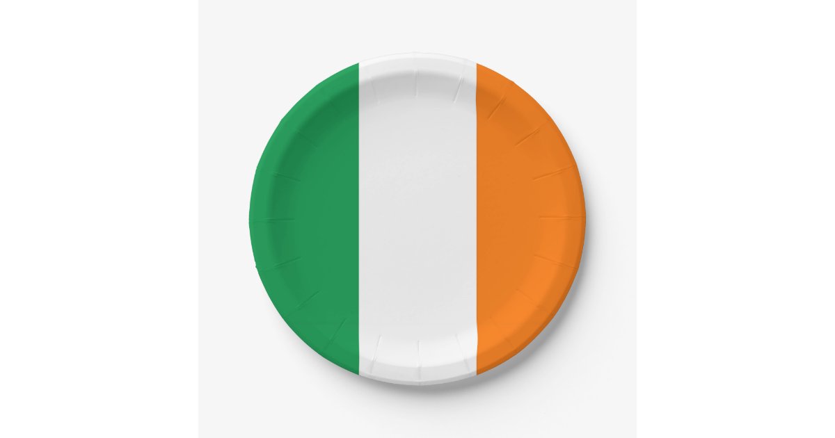 Patriotic paper plate with flag of Ireland | Zazzle