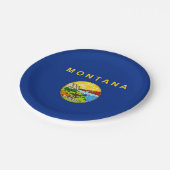Patriotic paper plate with flag of Montana | Zazzle
