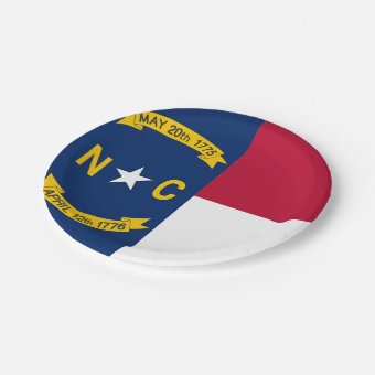 Patriotic paper plate with flag of North Carolina | Zazzle