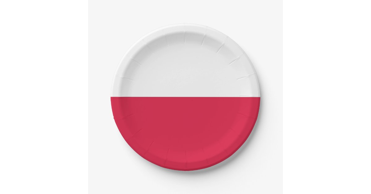 Patriotic paper plate with flag of Poland | Zazzle