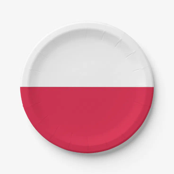 Patriotic paper plate with flag of Poland | Zazzle