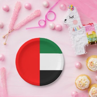 Patriotic paper plate with flag of UAE | Zazzle