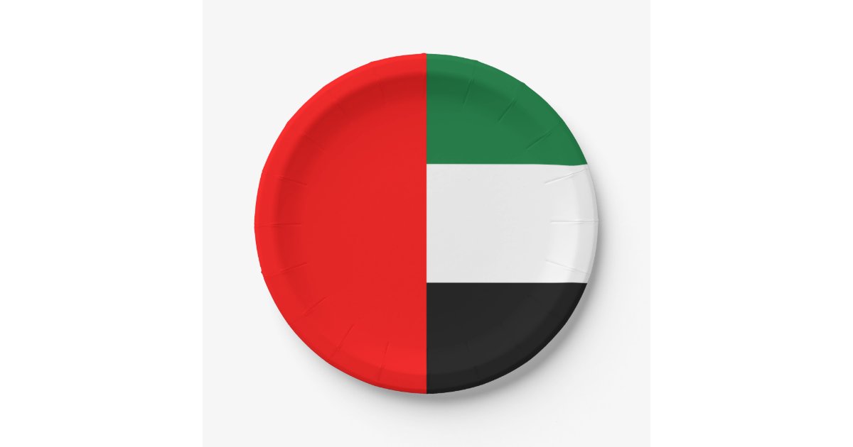 Patriotic paper plate with flag of UAE | Zazzle
