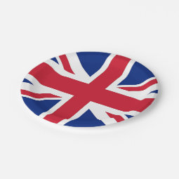 Patriotic paper plate with flag of United Kingdom | Zazzle