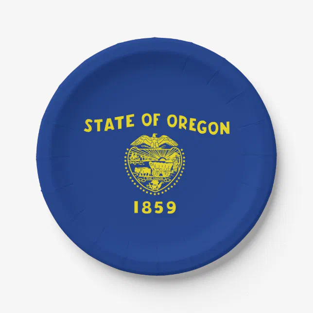 Patriotic paper plate with Oregon flag | Zazzle