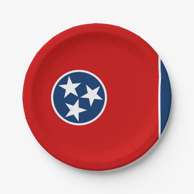 Patriotic paper plate with Tennessee flag | Zazzle