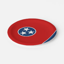 Patriotic paper plate with Tennessee flag | Zazzle
