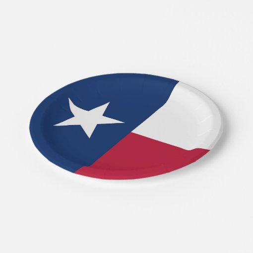 Patriotic paper plate with Texas flag | Zazzle