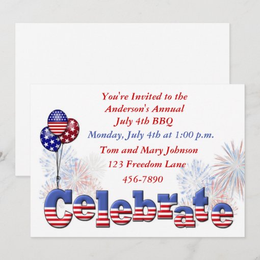 Patriotic Party Invitation | Zazzle