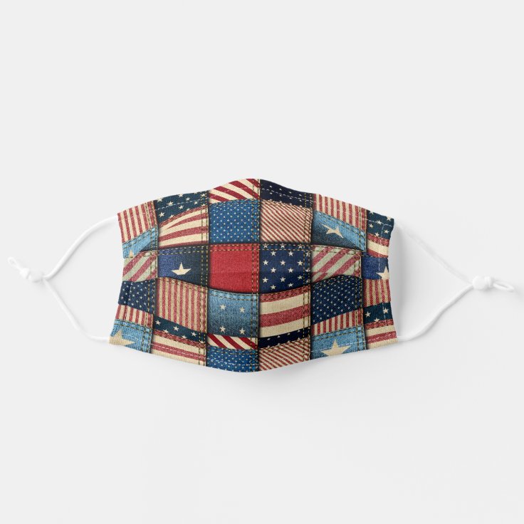 Patriotic Patchwork Face Mask | Zazzle