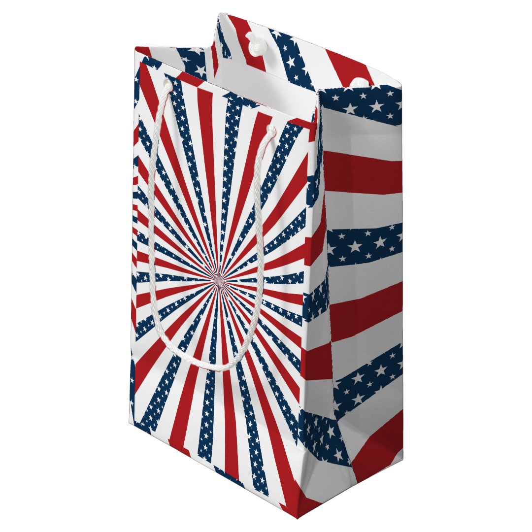Patriotic pattern small gift bag | Zazzle