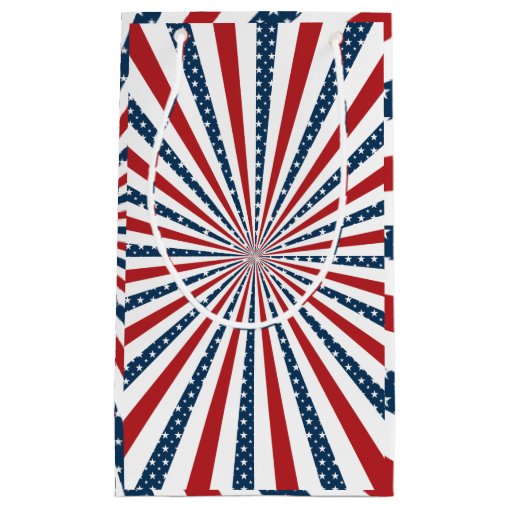 Patriotic pattern small gift bag | Zazzle
