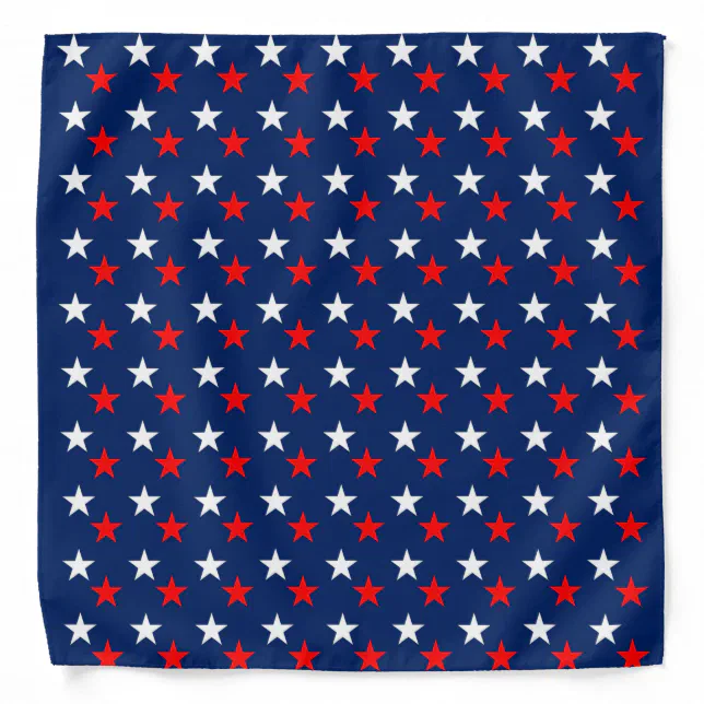 Patriotic Pattern Stars on Blue Bandana | Zazzle