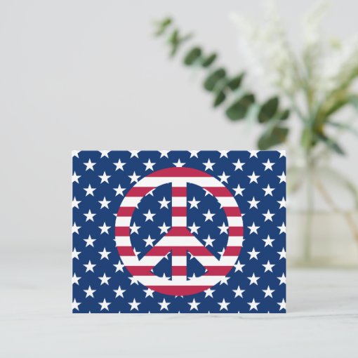 Patriotic Peace Postcard | Zazzle
