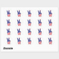 Patriotic Peace Sign Classic Round Sticker | Zazzle