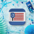 Patriotic Pickleball Red White Blue American Flag Paper Plates | Zazzle